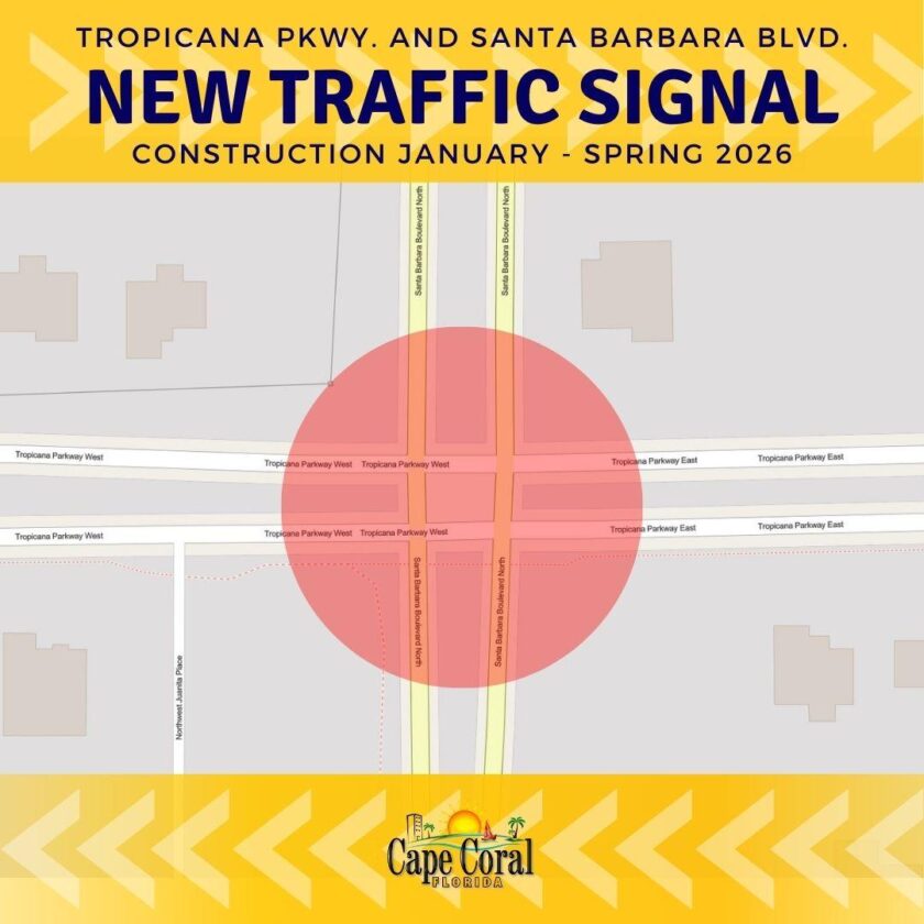 New traffic signal coming to Tropicana and Santa Barbara - Cape Coral ...